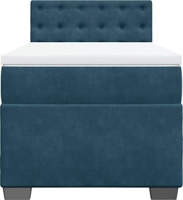 Box spring postel s matrací tmavě modrá 100x200 cm samet 3286250