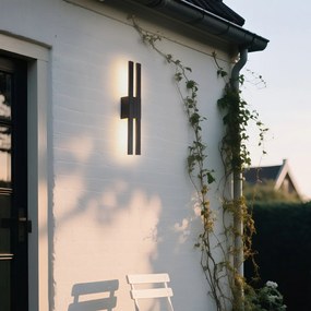 Moderní venkovní nástěnné svítidlo černé vč. LED 2-světlo IP54 - Jamal