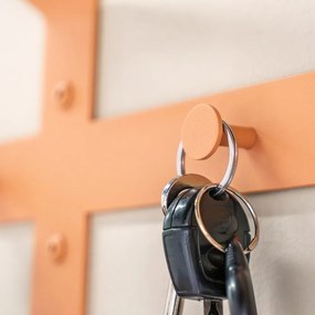Ocelový nástěnný věšák v lososové barvě 66 cm Frondo – Spinder Design