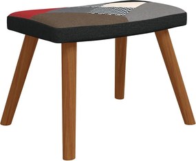 Relaxační křeslo se stoličkou patchwork textil 328196