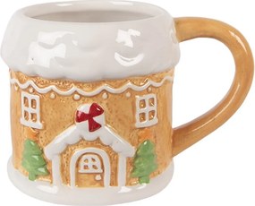 Hnědý hrnek perníková chaloupka Gingerbread - 13*9*9 cm / 300 ml