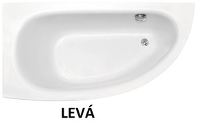 BESCO Asymetrická vana MILENA Nožičky k vaně - S nožičkami, Rozměr vany - 150 × 70 cm, Způsob provedení - Levé - VANMIL150L+OLVPINOZ