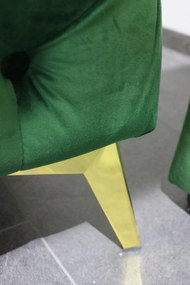 Zelená exkluzivní sametová 3-sedačka LUSSY 215cm