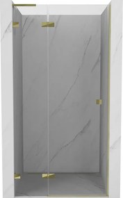 Mexen, Mexen Lunar L Otočné levé sprchové dveře 90 cm, transparentní, zlaté - 834L-090-000-50-00-L