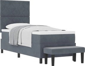 Postel s boxspringem s čelo Tmavě šedá 200 x 80 cm samet 3344541