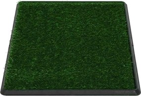 Toalety pro psy 2 ks s nádobou a umělou trávou zelené 76x51x3cm 170770