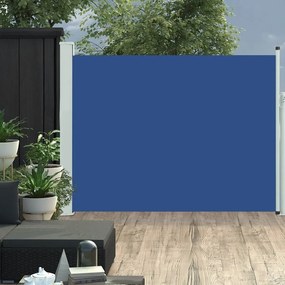 Zatahovací boční markýza/zástěna na terasu 140 x 500 cm modrá - Default Title