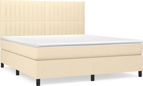 Box spring postel s matrací krémová 180x200 cm textil 3141958