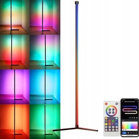 Rohová Stojací Lampa 160 CM Rgb Led Aplikace Music Sensor Dálkový Ovladač