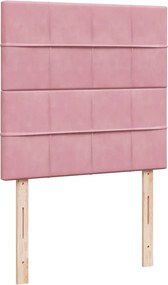 Box spring postel s matrací růžová 90x200 cm samet 3293115