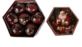 Sada 14 vánočních ozdob v krabičce s motivem Santy – Ø 8 cm