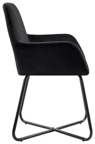 Jídelní židle 4 ks černé samet,  277011