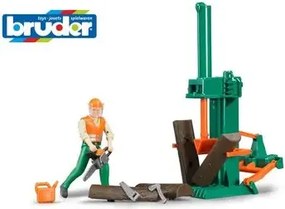 Bruder 62650 Dřevorubec se štípačkou na klády a doplňky / 1:16 / od 4