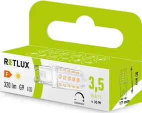 RETLUX RLL 668 G9 3.5W LED stmívatelné / 320 lm / 3000K - teplá bílá