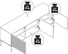 Tchibo - Nízká skříňka »Reet« v lamelovém vzhledu - barva: hnědá