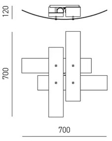 Gea Luce LARA P M arg - Stropní svítidlo LARA 2xE27/70W/230V 70 cm stříbrná