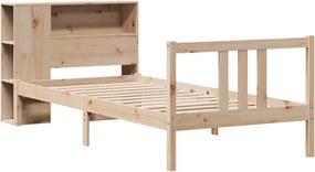 Postel s knihovnou bez matrace 75 x 190 cm masivní borovice 3322291