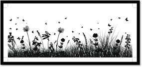 Bondecor Obraz černobílý v rámu "Black & white" 50x20cm Barva: Černý rám