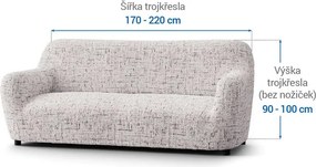 Bielastické potahy VITTORIA smetanová trojkřeslo (š. 170 - 220 cm)