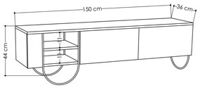 TV stolek NORFOLK 150 cm bílý