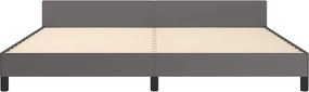 Rám postele s čelem šedý 200x200 cm umělá kůže 3125595