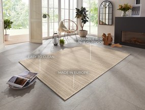 Kusový koberec Brave 103612 Natural Brown z kolekcie Elle – na von aj na doma, 120x170, béžová, chodba / predsieň, ELLE Decoration