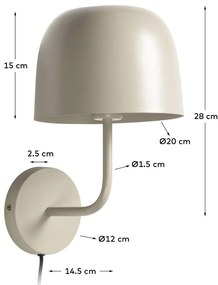 Béžová nástěnná lampa Kave Home Alish