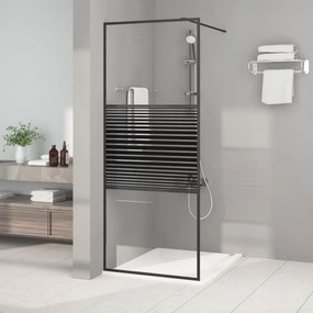 Sprchová zástěna walk-in černá 80 x 195 cm čiré ESG sklo 152145