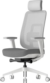 Kancelářská ergonomická židle K42 WHITE SP – síť/ čalouněná, šedá