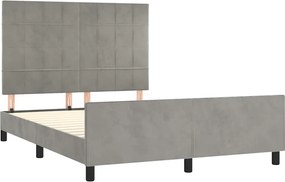 Rám postele bez matrace světle šedý 140 x 190 cm samet 3125751