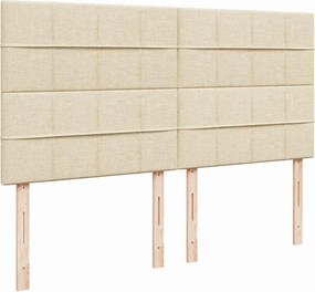 Box spring postel s matrací krémová 200x200 cm textil 3292168
