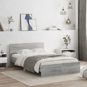 Rám postele s čelem a LED osvětlením šedý sonoma 120 x 200 cm 3207621