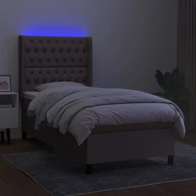 Box spring postel s matrací a LED taupe 90x200 cm textil 3138529