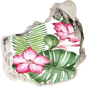 Wallmuralia 3D díra na zeď Tropické květiny 75x75 cm