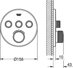 Grohe Grohtherm SmartControl - Termostatická sprchová podomítková bate