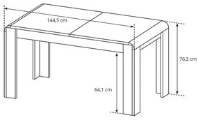 LINK s | rozkládací jídelní stůl | 144,5x80 cm | sonoma