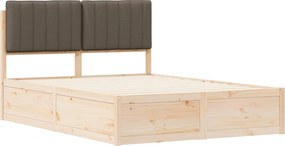 Rám postele s čalouněným čelem s čelo Taupe 140 x 190 cm 3398237