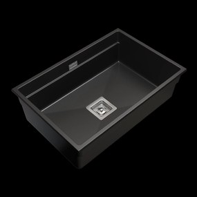 Gamma Decor 7050, 1-komorový granitový dřez 700x470x220 mm, černá, GMA-ZLE000107