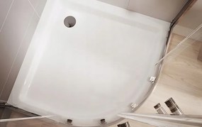 Cersanit Arteco, čtvrtkruhový sprchový kout 90x90x190 cm, 5mm čiré sklo, chromový profil + sprchová vanička Tako, S601-114