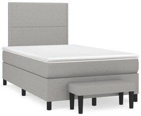 Box spring postel s matrací světle šedá 120x190 cm textil,  3270348