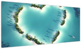 Obraz srdce v moři (100x40cm)