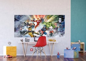 Dětská vliesová fototapeta na zed' Marvel Avengers v bitvě, Disney | 202 x 90 cm | DFTDNH 5397