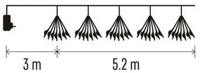 LED Vánoční řetěz 300xLED 5,2+3 m teplá bílá