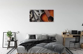 Obrazy na plátně Kytara Mikrofon tyčinky 125x50 cm