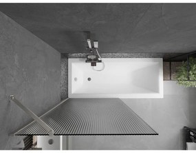 Mexen Next, 1-křídlová vanová zástěna 90 x 150 cm, 6mm sklo Ribs, ocelová, 895-090-000-00-09-97
