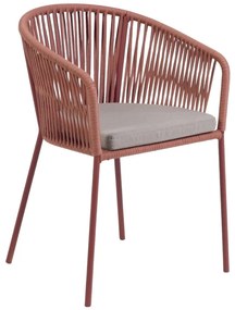OnaDnes -20% Červeno hnědá pletená židle Kave Home Yanet