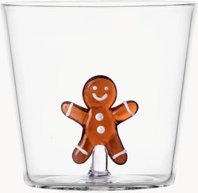 Ručně vyrobený pohárek z borosilikátového skla's figurkou Mr Gingerbread Nutcracker