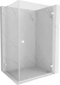Mexen Lunar-B L pravý výklopný sprchový kout 75 x 70 cm, čiré sklo, bílá, 832L-075-070-20-00-P