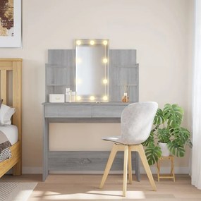 vidaXL Toaletní stolek s LED osvětlením 96 x 40 x 142 cm [837892] Barva: šedá sonoma