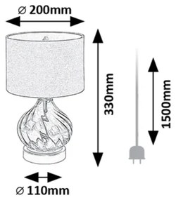 Rabalux 74034 - Stolní lampa PIRELO 1xE14/25W/230V kouřová